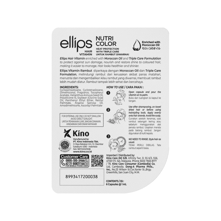Ellips Hair Vitamin Nutri Color Capsules 6 with Jojoba Oil - Bali Fresh ...